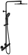Keuco Plan blue - Sprchový set s termostatem, průměr 25 cm, 3 proudy, matná černá 53926372321
