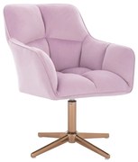 LuxuryForm DESIGN Otočné křeslo AMALFI VELUR na zlatém kříži - levandule