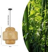 Immax BOHO HILO designové závěsné svítidlo, D38cm. E27. bambus
