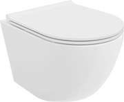 Mexen LENA Rimless, závěsná WC mísa se sedátkem pomalu-padajícím SLIM, 48 x 36 cm, bílá, 30220500