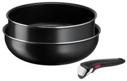 Hliníková sada nádobí 3 ks Ingenio Easy Cook & Clean Black – Tefal