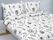 Povlečení krep na dvoudeku Bílá,Šedá 80/935 - 1ks 180x220, 2ks 70x90 cm