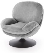 Otočné relaxační křeslo SHELL — kov, látka, šedá