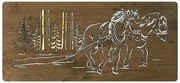 Li-Go "Koně v lese" světelný obraz 230V 110x50cm provedení povrchu: dub světlý