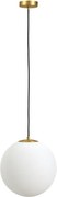 Bílé/ve zlaté barvě kovové závěsné svítidlo se skleněným stínidlem ø 30 cm Brisia – Kave Home