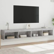 TV skříňky s LED osvětlením 2 ks betonově šedé 100 x 30 x 30 cm
