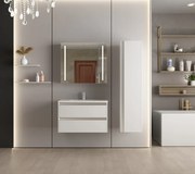 Erga Hana, zrcadlová galerka s LED osvětlením 80x70cm s integrovanou zásuvkou, bílá, ERG-V05-HANA-8070-WH