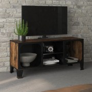 TV skříňka rustikální hnědá 105 x 36 x 47 cm kov a MDF
