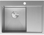 Mexen Exar ocelový dřez s jednou komorou a odkapávačem, levý 620 x 480 mm, inox HC - 6431621005L-01HC
