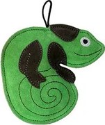 KIWI WALKER s.r.o Hračka pes LEATHER CHAMELEON kůže, zelená 16cm Kiwi