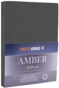 DecoKing Bavlněné jersey prostěradlo Amber grafitově šedé Deco king Rozměr prostěradlo DecoKing: 180-200x200 cm 30cm