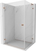 Mexen Lunar-B L sklápěcí sprchový kout levý 100 x 80 cm, čiré sklo, měděná matná, 832L-100-080-65-00-L