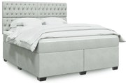 Box spring postel s matrací světle šedá 180x200 cm samet 3290984