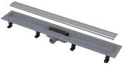 Alca Odtokové žlaby - Sprchový žlab Simple 55 cm, s okrajem pro perforovaný rošt, včetně roštu, nerez mat APZ9-550M