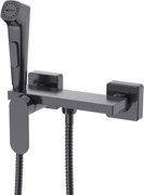 Aqualine - Nástěnná bidetová baterie, se sprškou, s poličkou, gun metal TJ042GM