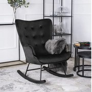 Designové houpací křeslo Tromsö černá velur
