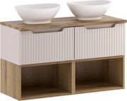 Comad Koupelnová skříňka s deskovým umyvadlem set Nova Cashmere 100 kašmír/dub coast evoke