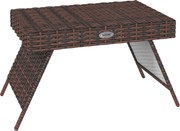 Outsunny ratanový skládací zahradní stůl hnědý 60x41x41cm ideální na balkon a terasu | Aosom.de