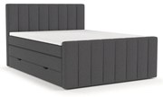 Šedá boxspring postel s úložným prostorem 140x200 cm Ruby – Maison de Rêve