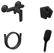 Ravak Life - Sprchová baterie s příslušenstvím, matná černá X07S112