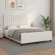 Rám postele s čelem bílý 140x190 cm umělá kůže 3125568