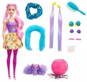 Barbie color reveal glitter! vlasová stylizace růžová, mattel hbg39