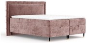 Růžová boxspring postel s úložným prostorem 200x200 cm Voyage – Maison de Rêve