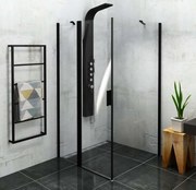Polysan Zoom Black - Sprchový kout 100x100 cm, L/P varianta, Antidrop, čiré sklo/matná černá ZL1310BZL3210B