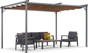 Hnědá pergola na terasu La Palma 3x4m Garden Point