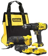 Stanley Nářadí - 18V AKU sada příklepové vrtačky a oscilační multibrusky, 2x aku 2,0 Ah Li-Ion, nabíječka SFMCK213D2S-QW