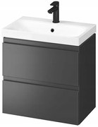 Cersanit Moduo Slim SET, závěsná skříňka 60x35x62 cm + umyvadlo 60cm, antracitová matná, S801-469-DSM