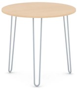 Kulatý jídelní stůl SPIDER, průměr 80 cm, šedostříbrná podnož, buk