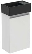 Ideal Standard Eurovit+ - Skříňka s umývátkem, 55x35x20 cm, 1 dvířka, lesklá bílá/hedvábná černá R0578WG