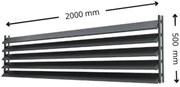 SAMKIT SET pro venkovní žaluzie z hliníku RAL 7016 (antracitová): V:500, Š:2000mm
