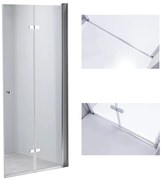 BPS-koupelny Zalamovací otočné sprchové dveře HYD-JSD01F 130 chrom/transparent pro instalaci do niky - bez vaničky