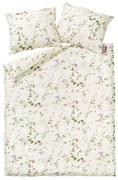 KARO Povlečení na peřinu 160x200 vzor 182/1 Květy zálivu na krémovém pozadí s knoflíky 100% silná bavlna