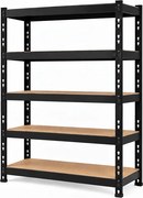 Regál 250x180x60 cm profesionální 5-policový, nosnost 2000 kg - černý
