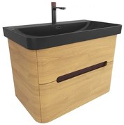 Koupelnová skříňka s umyvadlem SAT Fusion 77,5x53x45 cm dub medový mat SATFUSION280DMBKMB