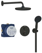 Grohe Vitalio Start - Sprchový set s termostatem pod omítku, průměr 25 cm, 2 proudy, matná černá 348832430