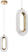 Toolight Toolight, LED křišťálový závěsný lustr, 7W, 500lm, G113-1CP, zlatá, OSW-09708