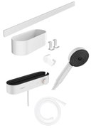 Hansgrohe WallStoris - Set sprchové hlavice 105, 3 proudy, termostatu a koupelnových doplňků, matná bílá 24250700