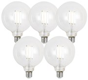Sada 5 chytrých stmívatelných LED žárovek E27 G125 čirá 7W 806 lm 2700-6500K Zigbee
