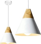 Toolight - Závěsná lampa Scandi A 1xE27, bílá-hnědá, OSW-00148