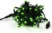 Easy Fix LED světelný řetěz, 5 m, venkovní, zelený, 50 diod, černý kabel, IP44