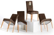 Hnědé napínací potahy v sadě 4 ks na židli 48 cm Sento – Restilo