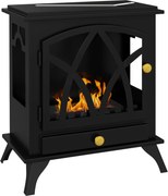 HOMCOM Volně stojící bioetanolová krb s 1,2L hořákem a 3hodinovou dobou, ocelový bio krb s pokrytím 25㎡, 45x28x54cm, černý | Aosom