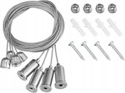 Stropní montážní kabely pro zavěšení LED panelových světel, ocelové, 1,5 m, kabel