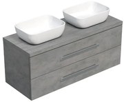 Koupelnová skříňka pod umyvadlo s deskou SAT Cube Way 120x47,5x46 cm beton mat CUBE461203BESAT45