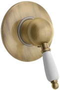 Sapho Kirké - Sprchová baterie White pod omítku, s tělesem, bílá páčka, bronz KI41BB