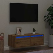 TV skříňka s LED osvětlením dub artisan 75x35,5x25 cm